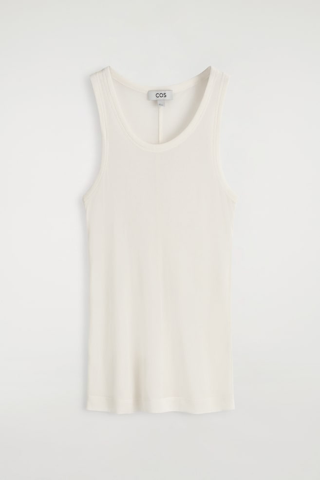 RIBBED SILK TANK TOP - WHITE | COS