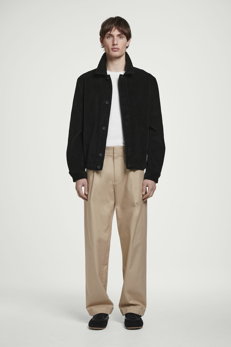 RELAXED COTTON-CORDUROY OVERSHIRT - BLACK | COS