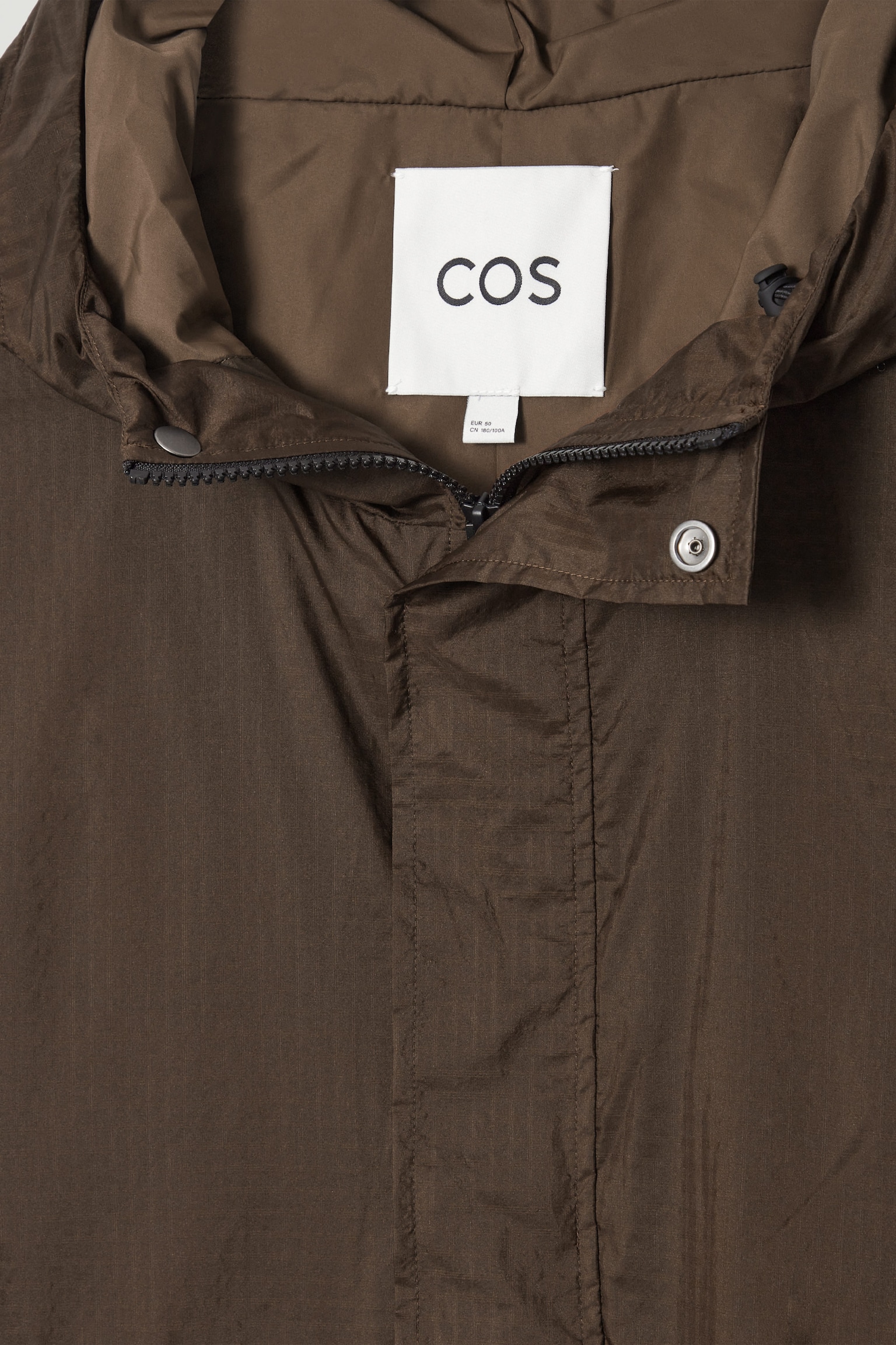 OVERSIZED PARACHUTE NYLON UTILITY JACKET - BROWN | COS