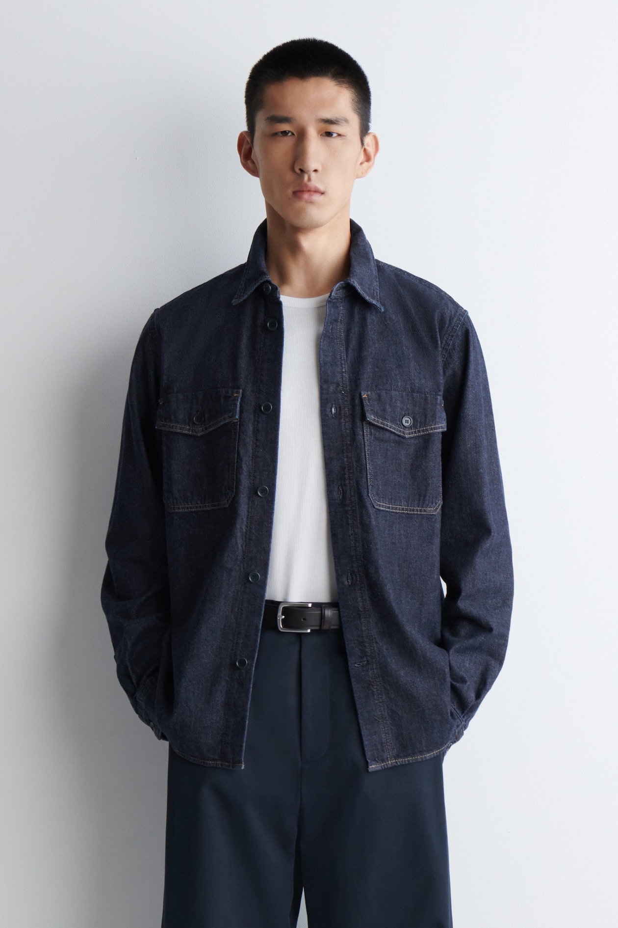 DENIM SHIRT - DARK BLUE | COS