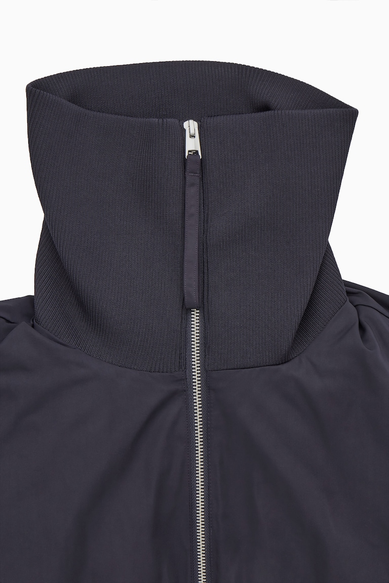 RIBBED-COLLAR PUFFER JACKET - NAVY | COS GB