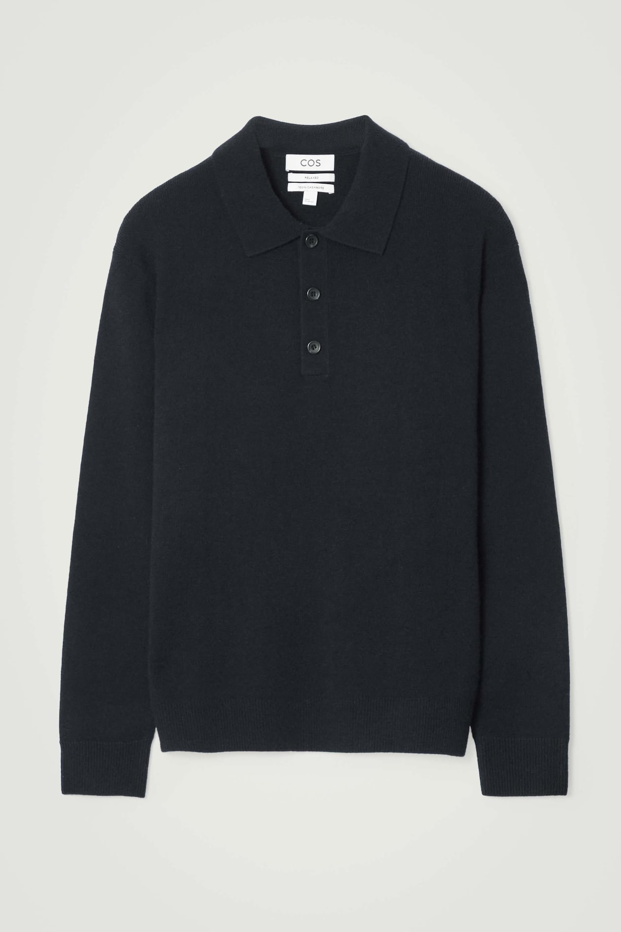 SEAMLESS CASHMERE POLO SHIRT - NAVY | COS
