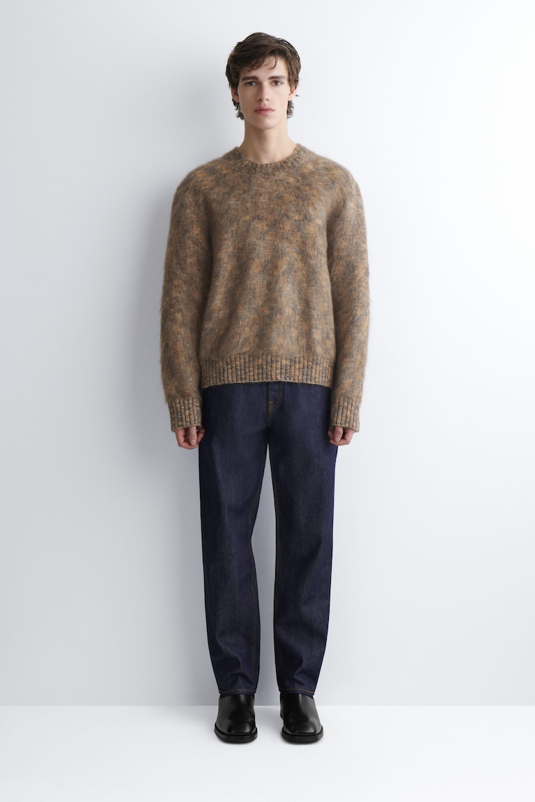 SPACE-DYED MOHAIR-BLEND CREW-NECK SWEATER - BROWN | COS US