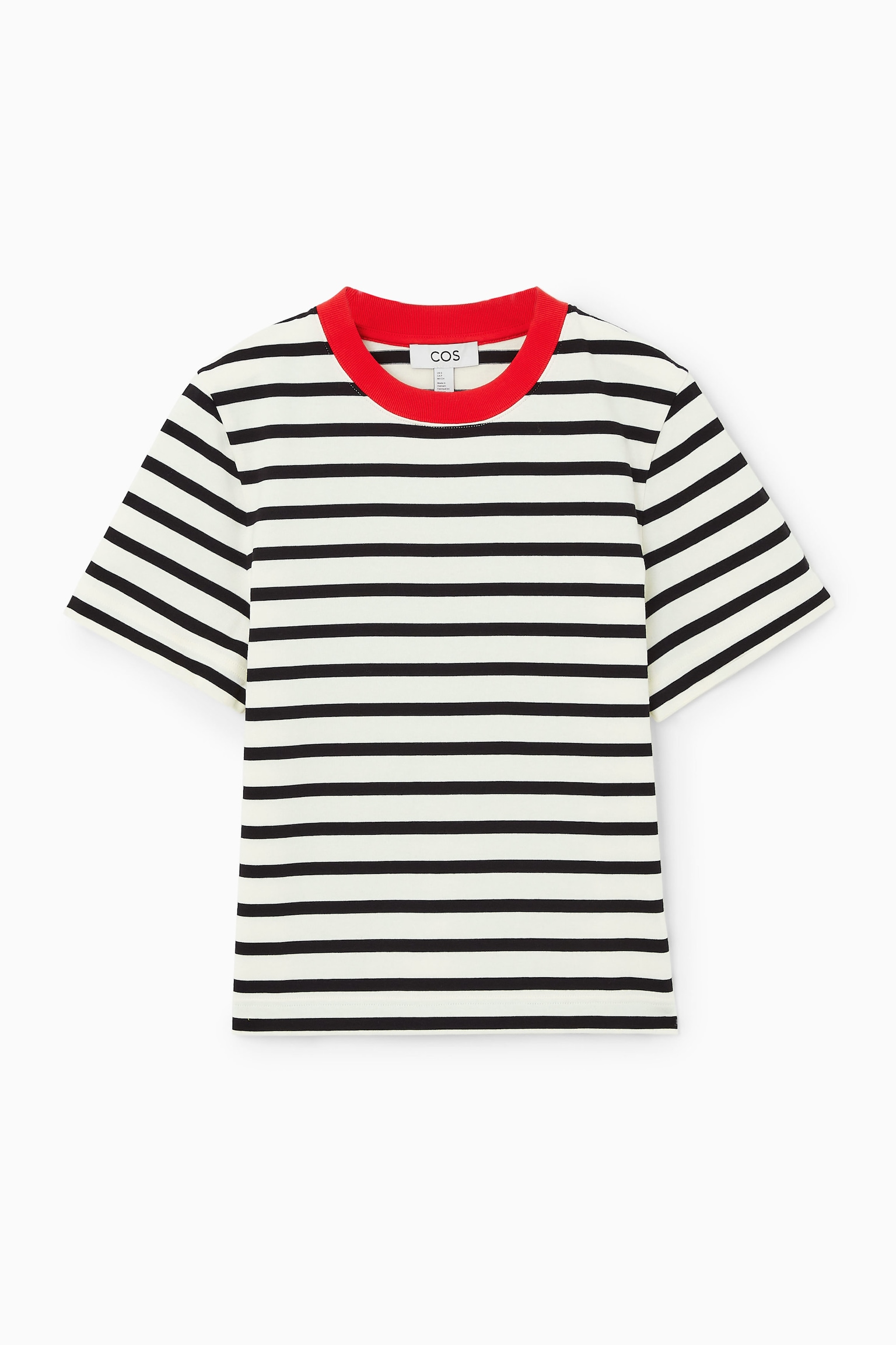 CLEAN CUT REGULAR T-SHIRT - BLACK / WHITE / RED | COS DE