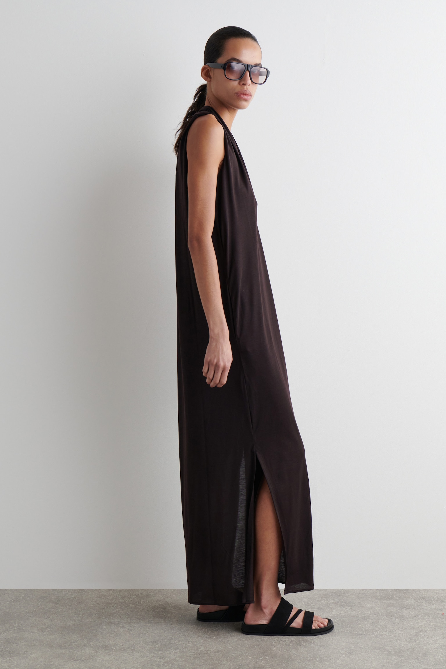 MULTI-STRAP SUEDE SANDALS - BLACK | COS