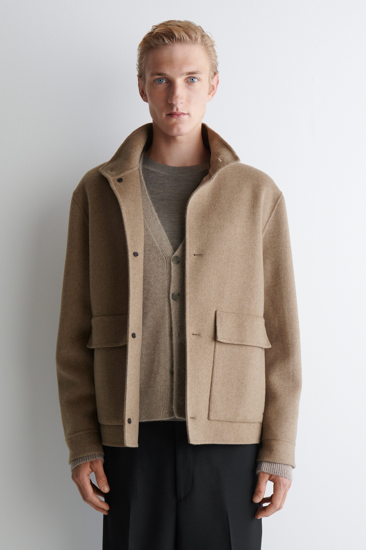 WOOL HARRINGTON JACKET - CAMEL | COS