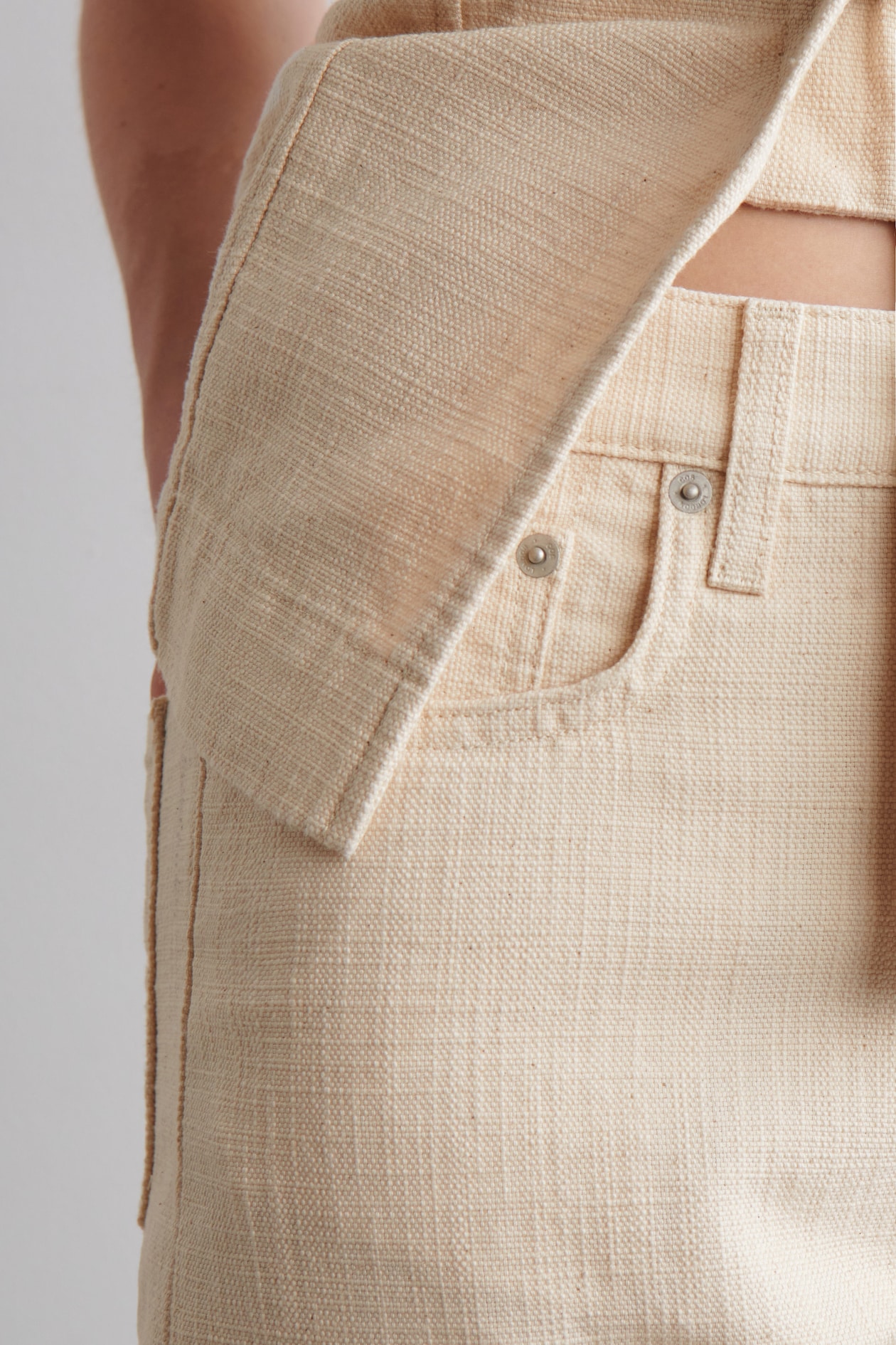 CHORD CANVAS STRAIGHT-LEG JEANS - CHALK | COS US