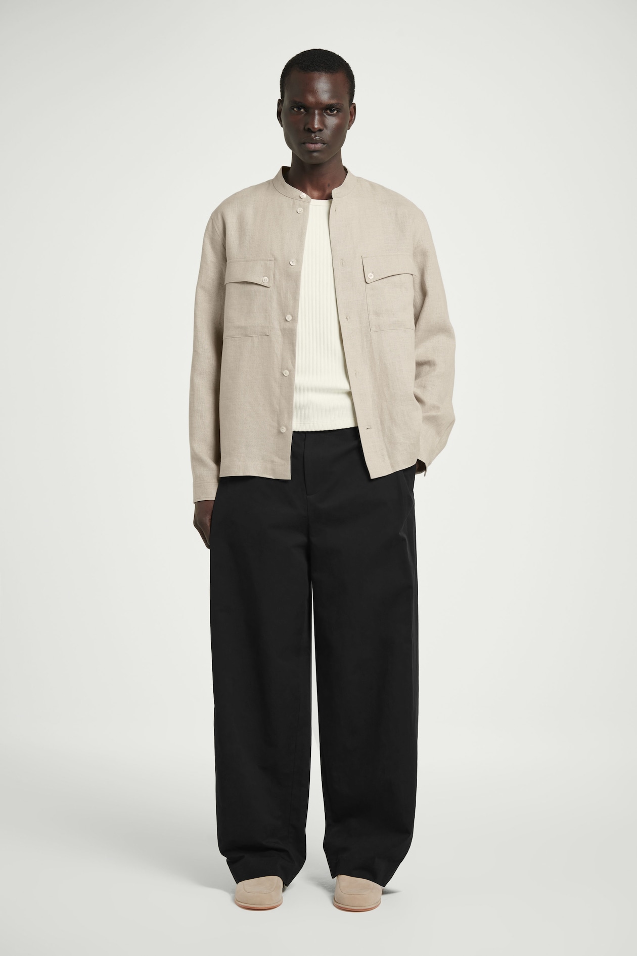 SUEDE DERBY SHOES - SAND | COS