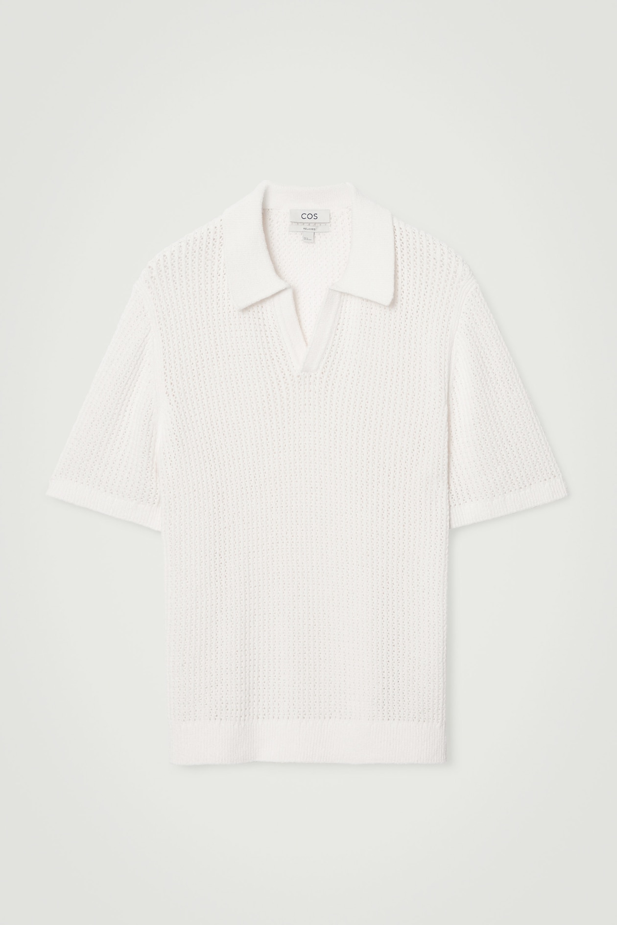 OPEN-KNIT POLO SHIRT - OFF-WHITE | COS