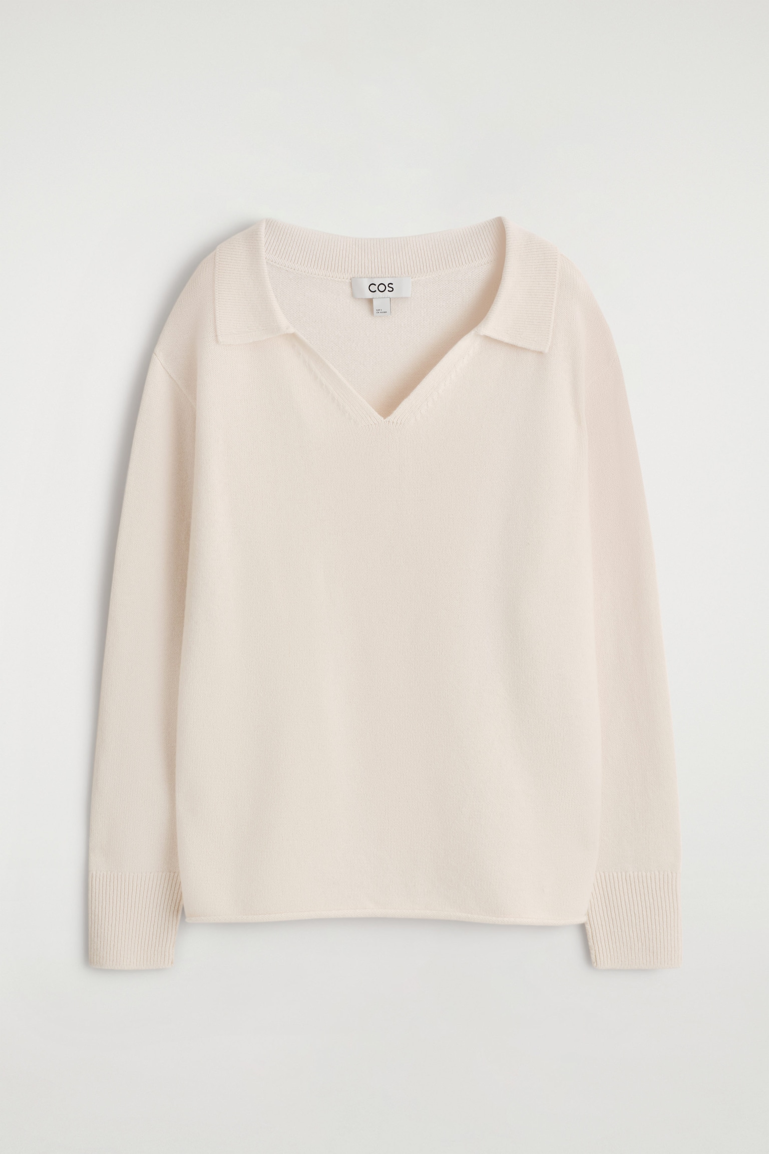 MERINO WOOL POLO JUMPER - IVORY | COS