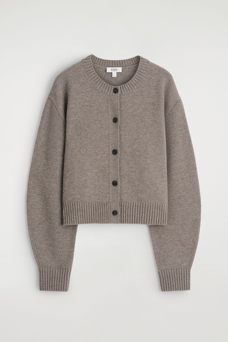 MERINO WOOL CARDIGAN - MOLE MÉLANGE | COS