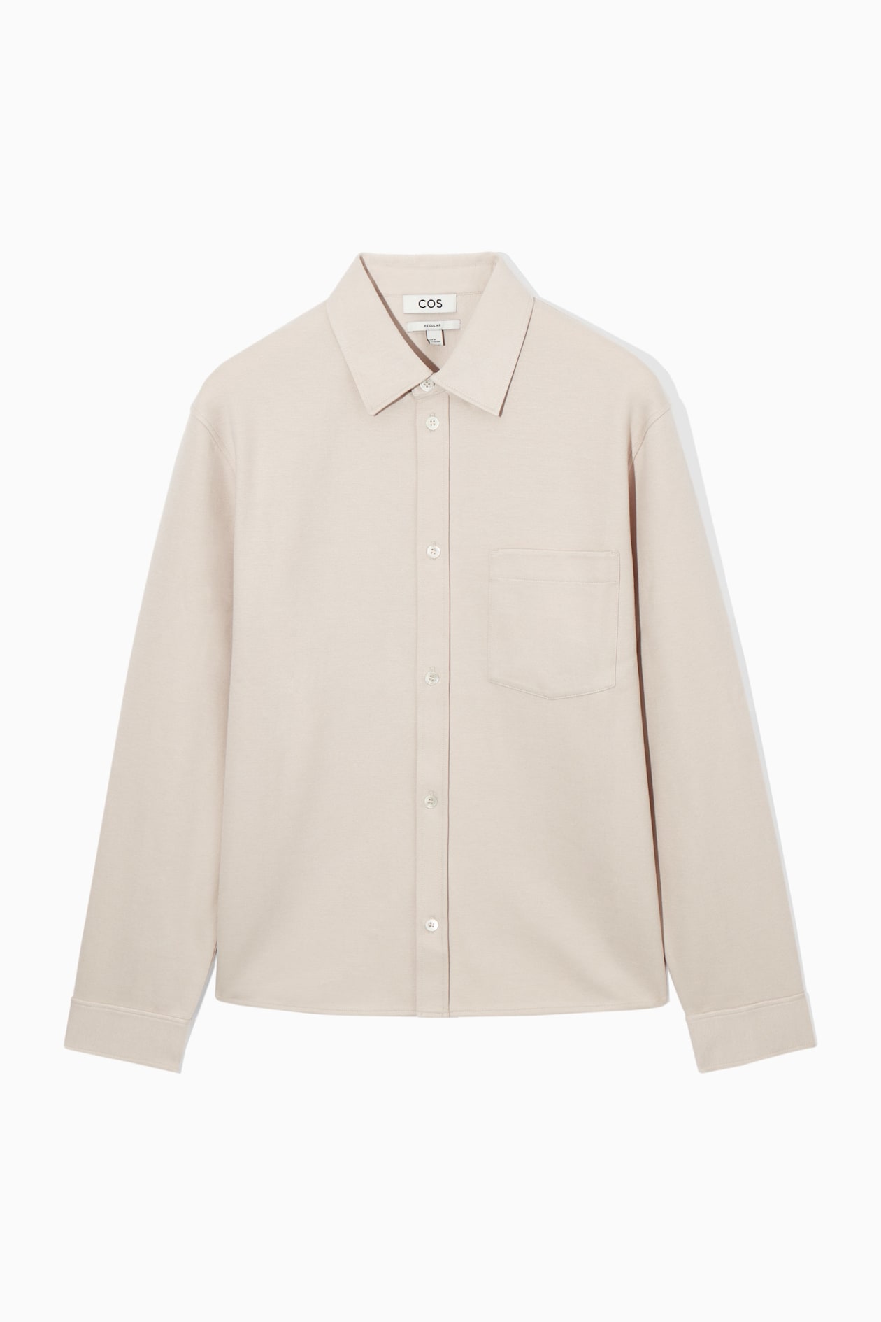 PATCH-POCKET JERSEY SHIRT - LIGHT BEIGE | COS