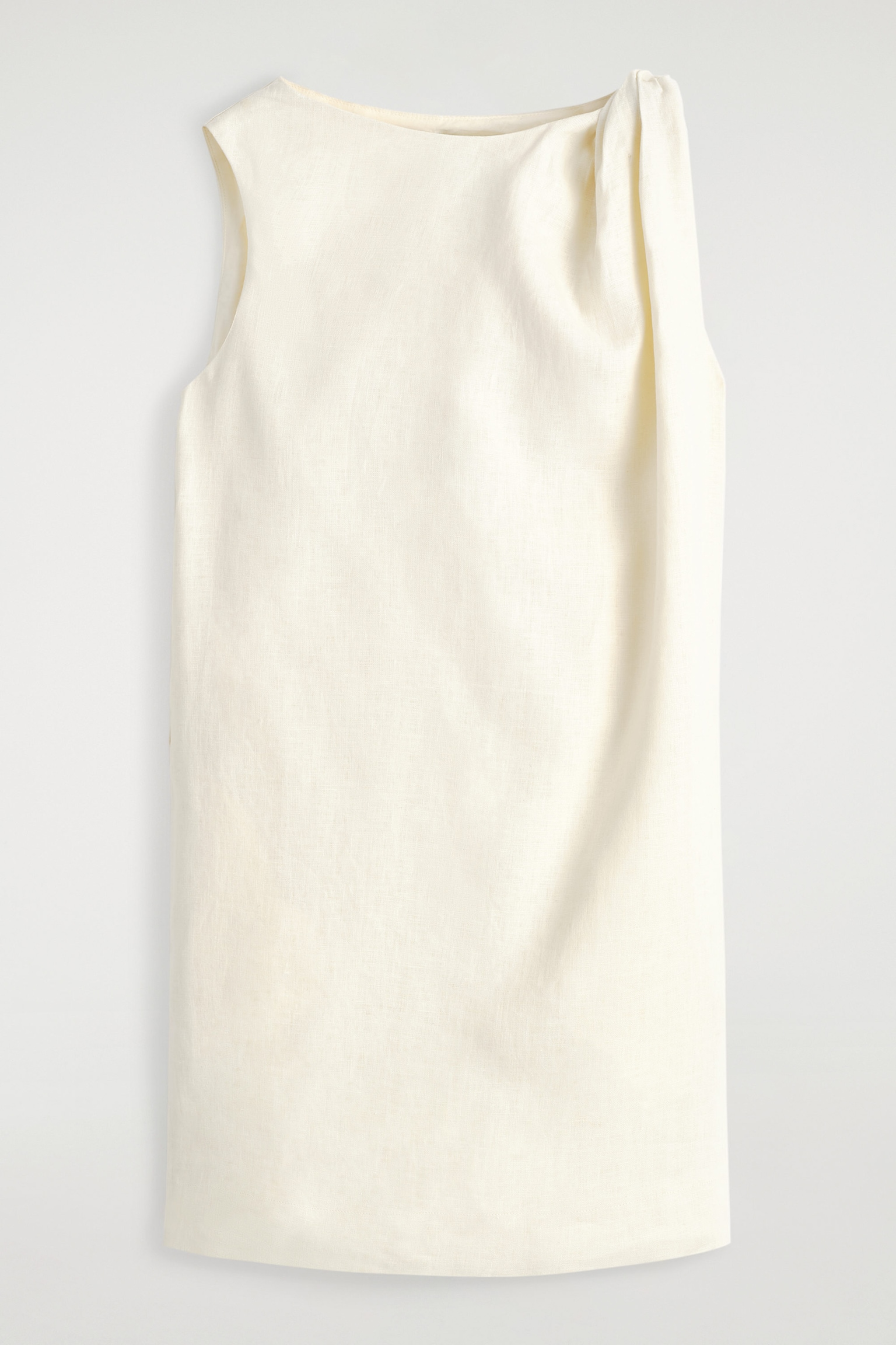 TWIST-DETAIL LINEN MINI DRESS - BUTTER YELLOW | COS