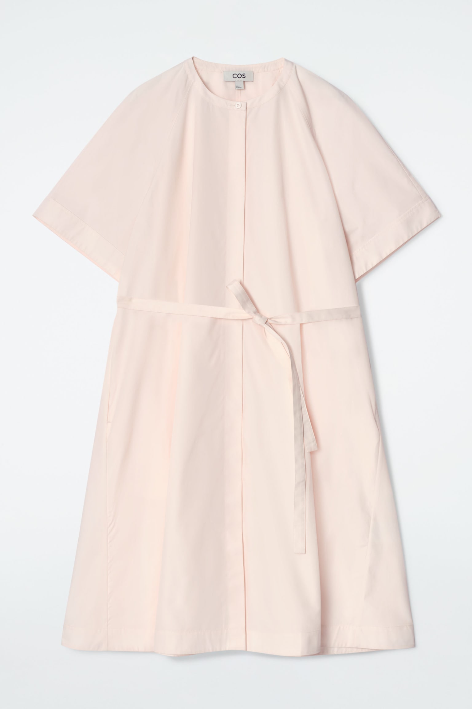 RAGLAN-SLEEVE COTTON MIDI DRESS - LIGHT PINK | COS