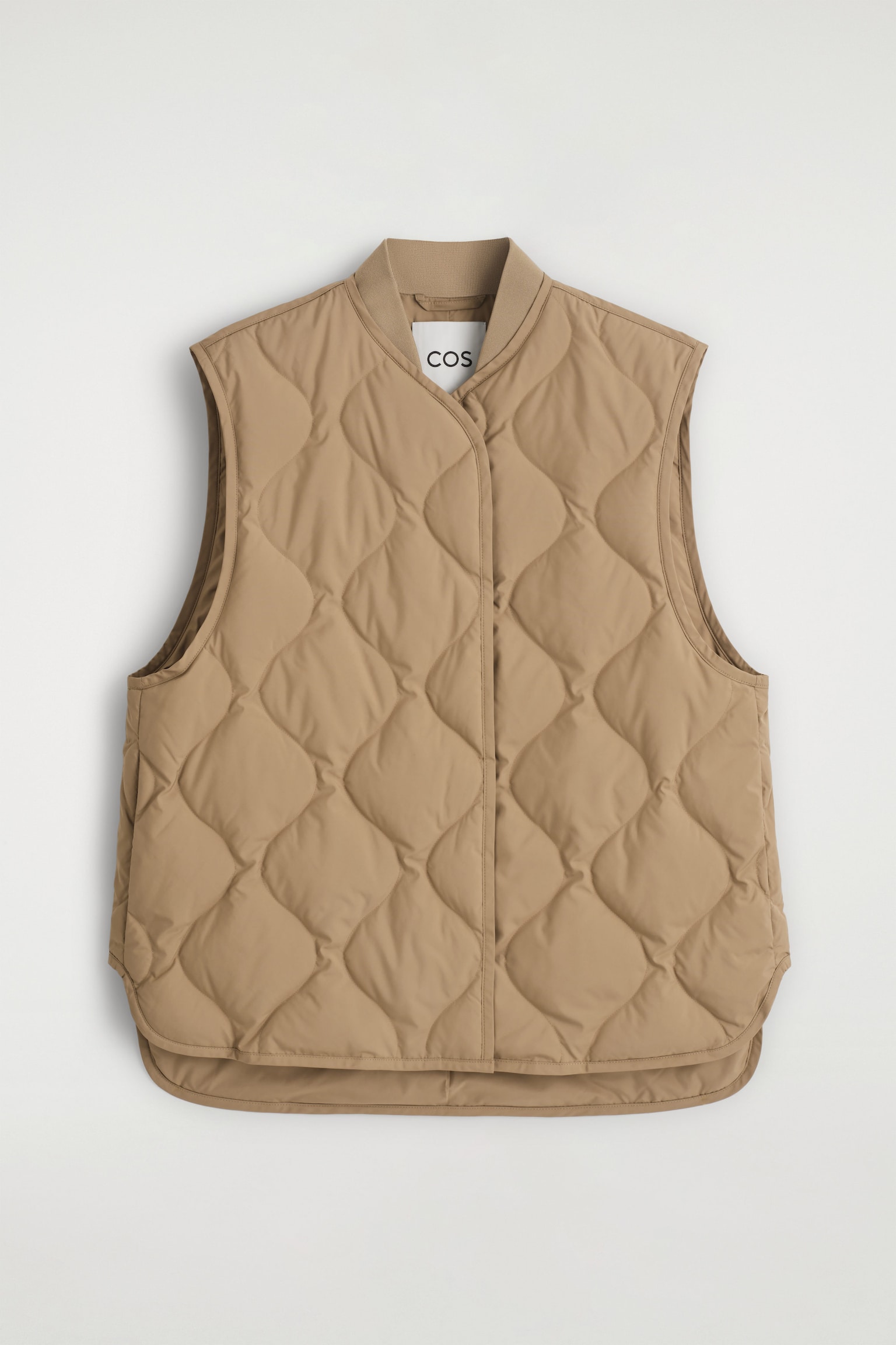 OVERSIZED QUILTED DOWN GILET - DARK BEIGE | COS US