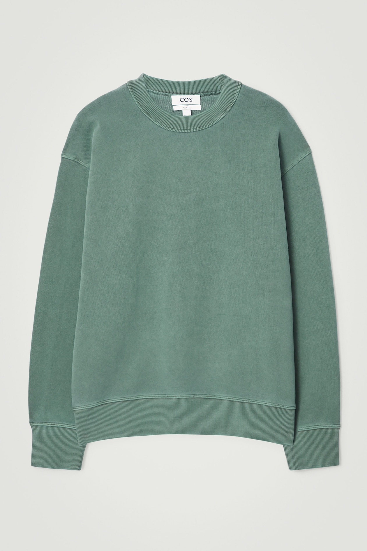 RELAXED WASHED-COTTON SWEATSHIRT - GREEN | COS