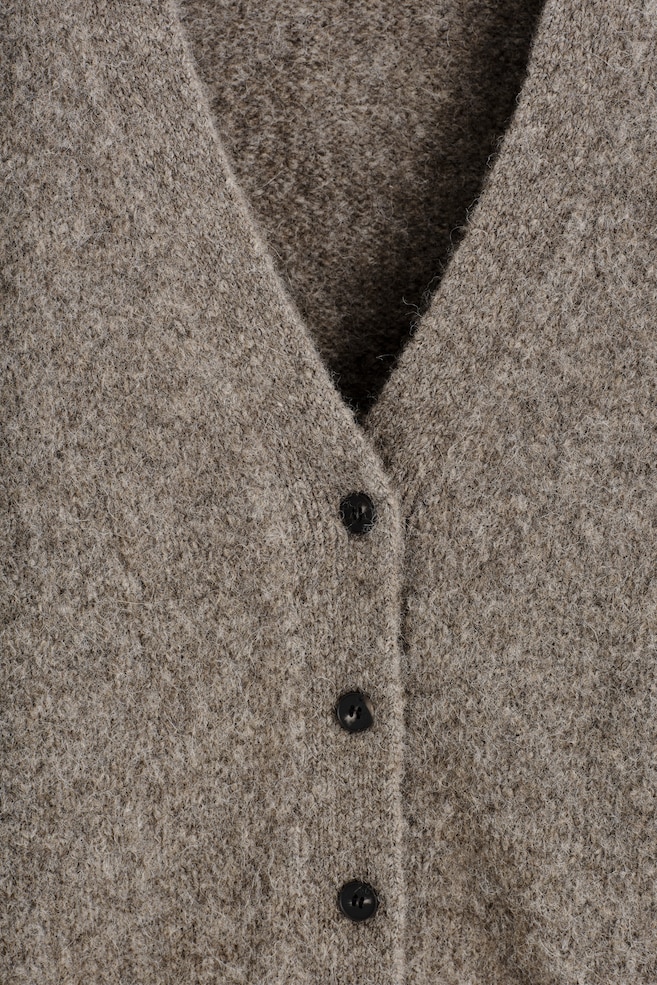 CROPPED ALPACA-BLEND CARDIGAN - TAUPE MÉLANGE | COS