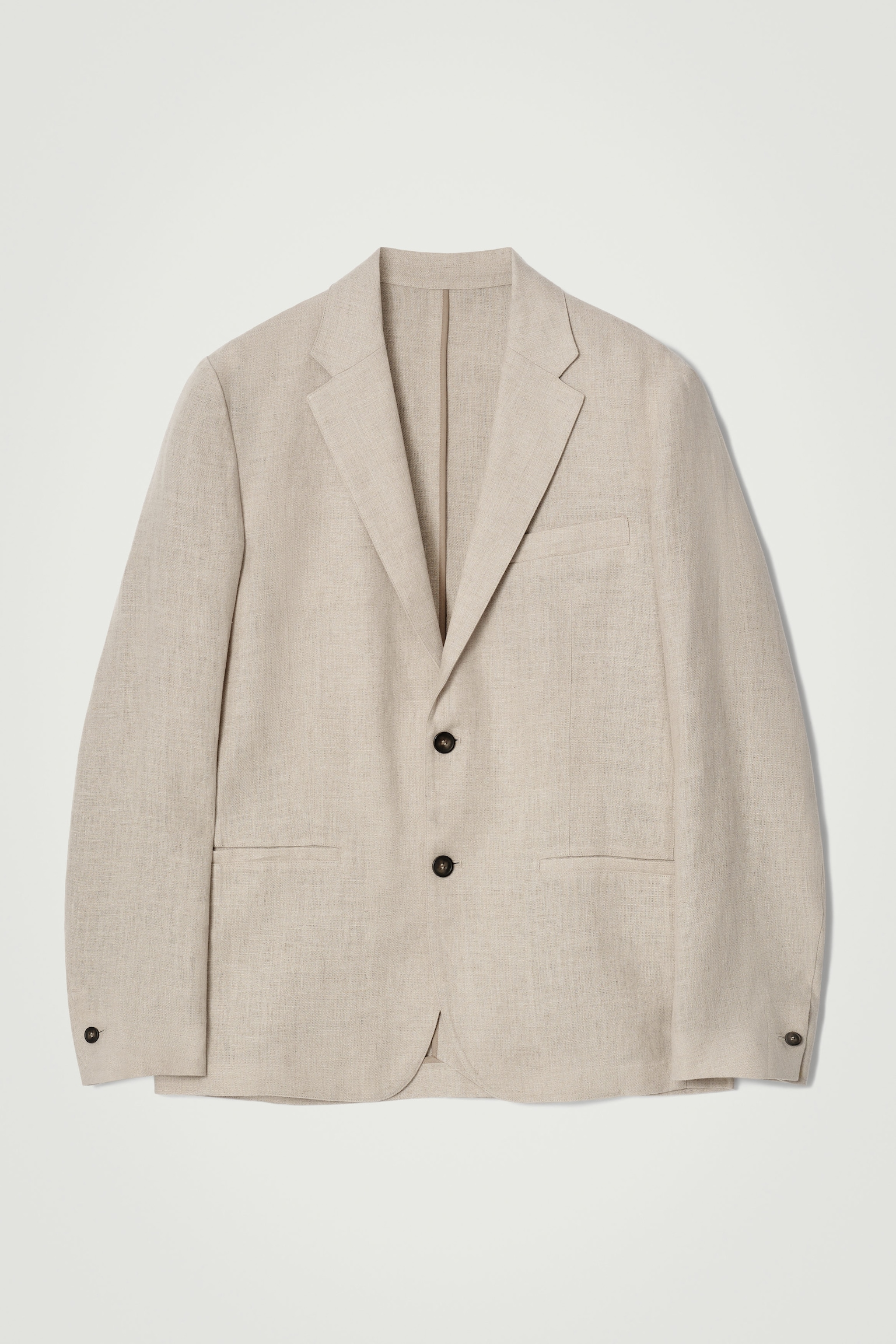 SINGLE-BREASTED LINEN BLAZER - BEIGE / UNDYED | COS
