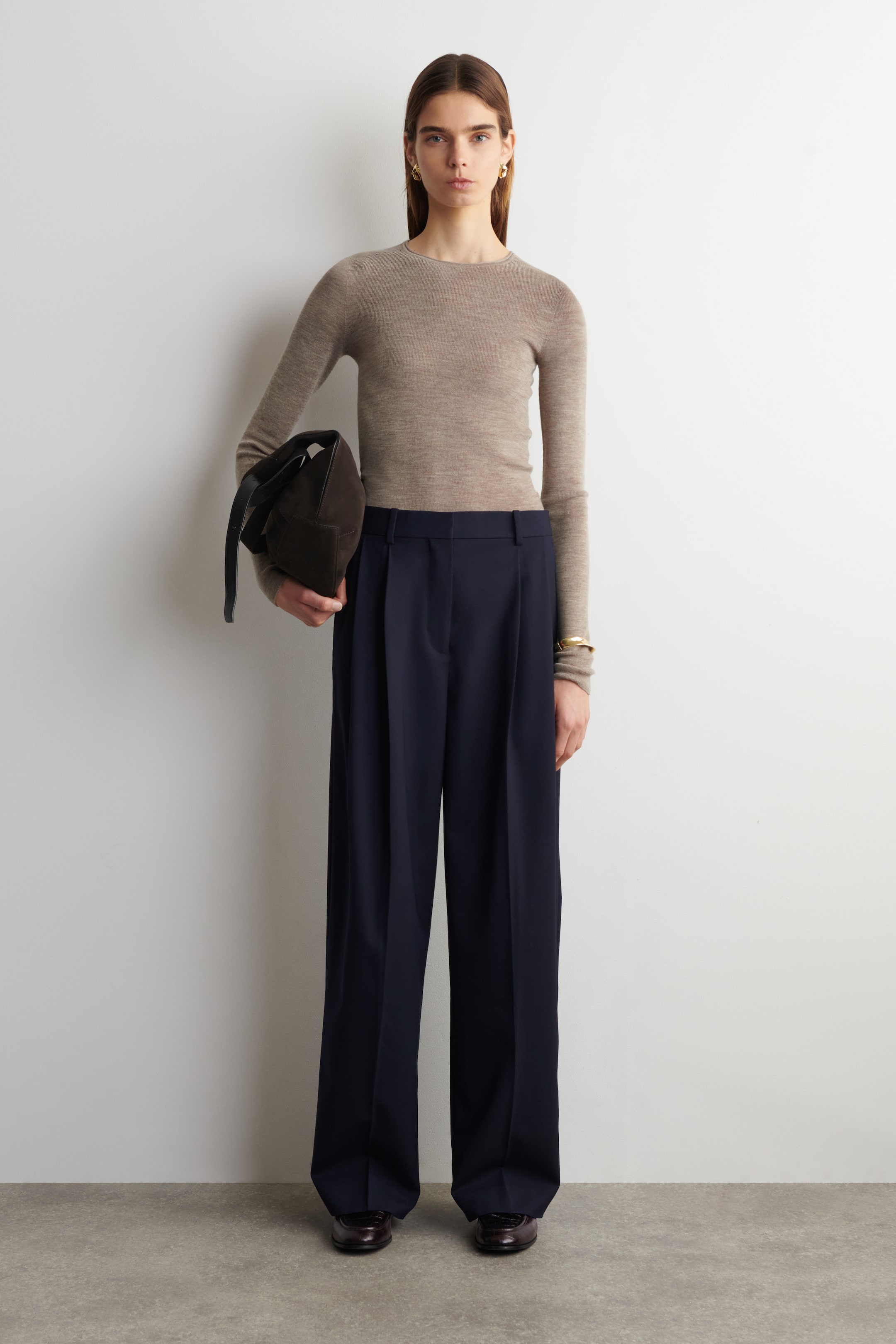 ΜΑΚΡΥΜΑΝΙΚΗ ΜΠΛΟΥΖΑ ΑΠΟ ΜΑΛΛΙ MERINO ΧΩΡΙΣ ΡΑΦΕΣ - BEIGE MÉLANGE ...