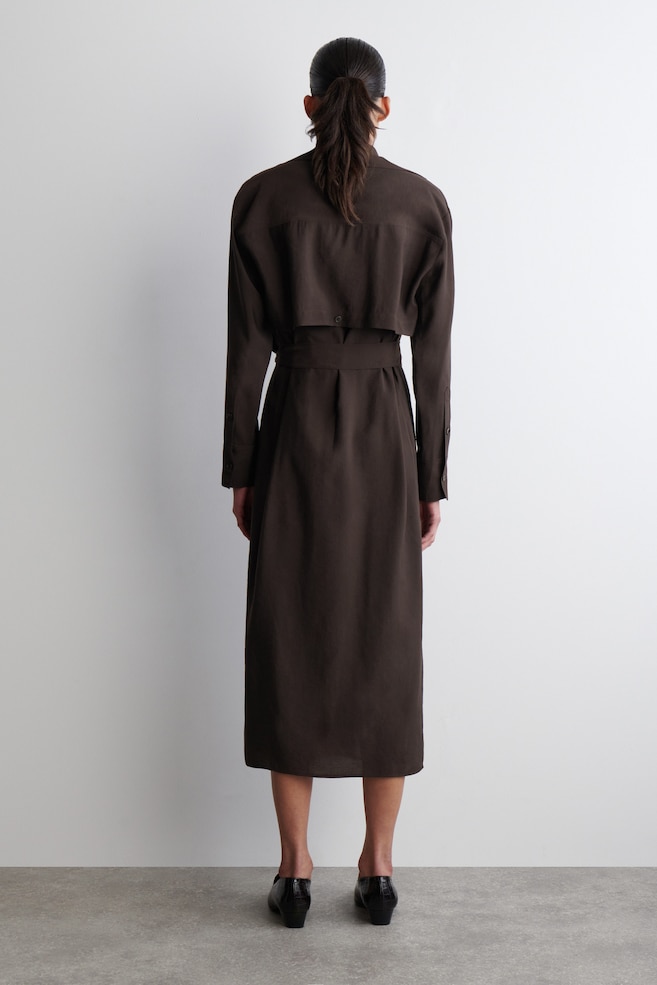 MODAL MIDI WRAP DRESS - BROWN | COS