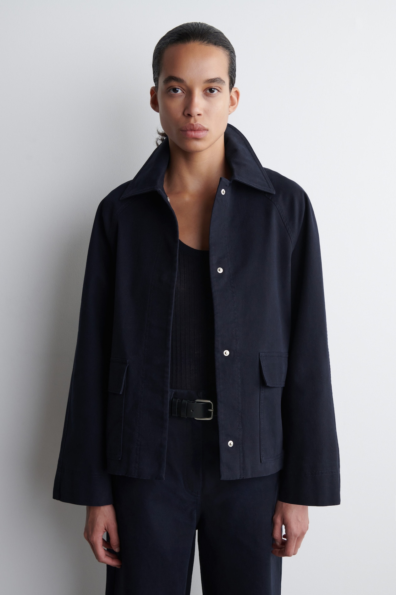COTTON UTILITY JACKET - NAVY | COS GB