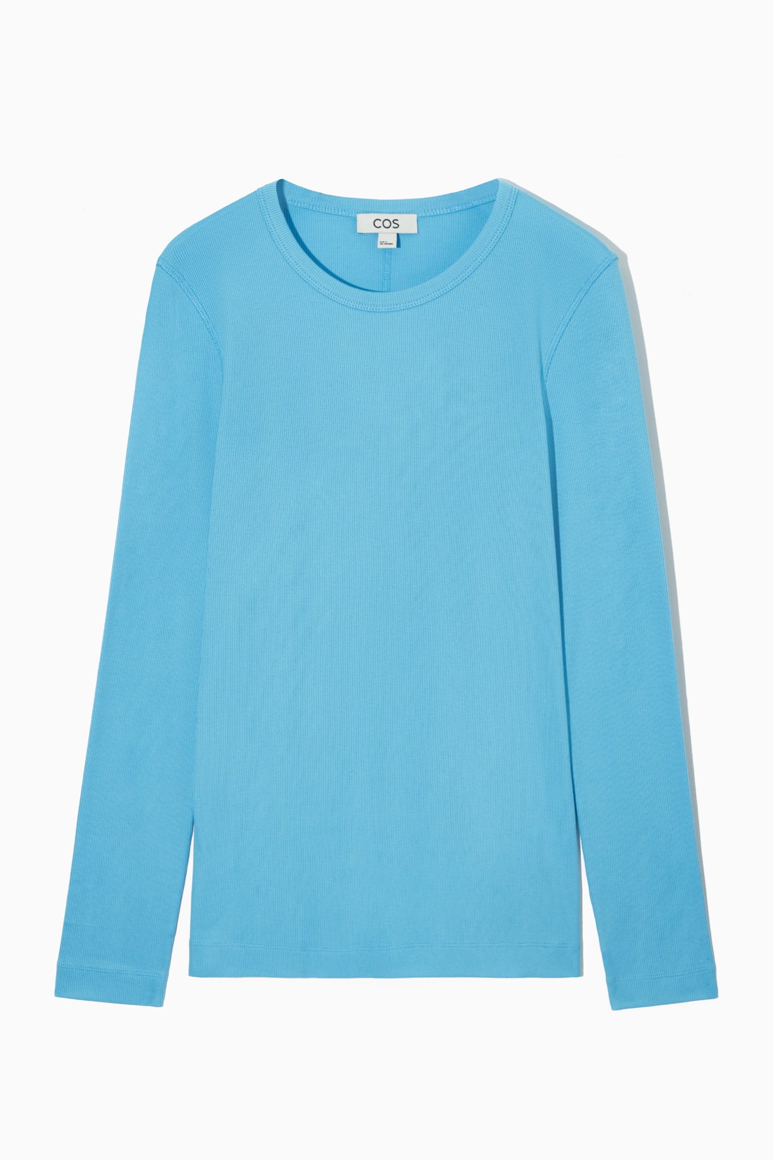 RIBBED JERSEY LONG-SLEEVED TOP - TURQUOISE | COS