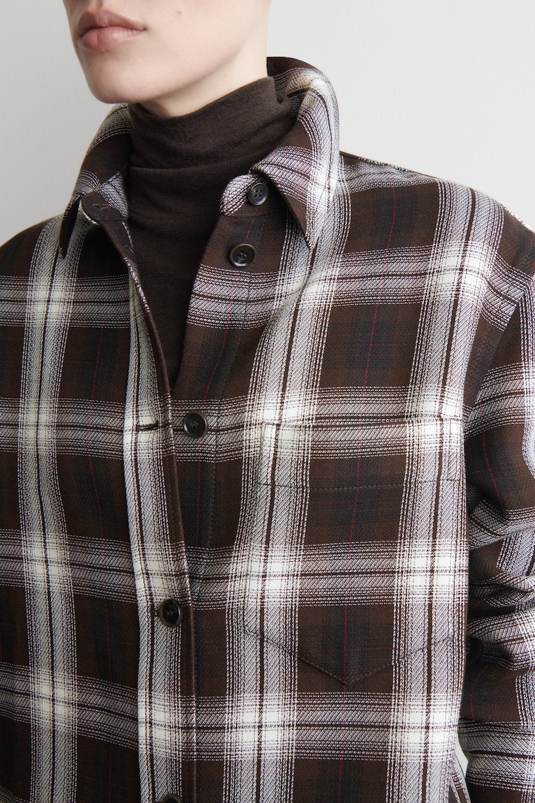 CHECKED OVERSHIRT - BURGUNDY / CHECKED | COS AU