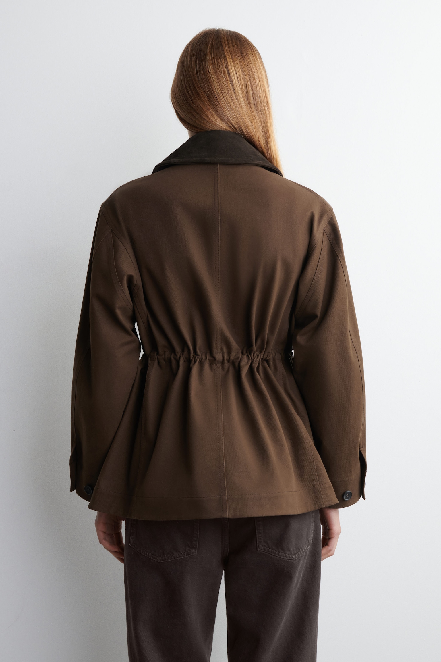 SUEDE-COLLAR FIELD JACKET - BROWN | COS