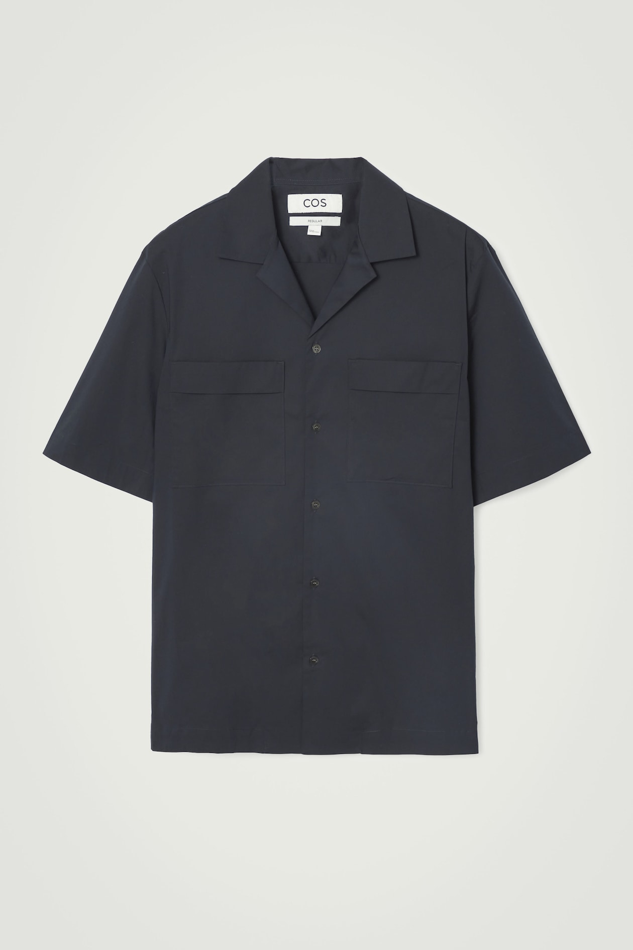 UTILITY COTTON SHORT-SLEEVED SHIRT - NAVY | COS