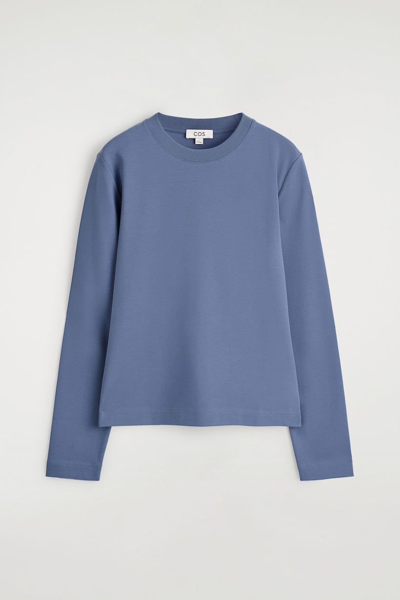 CLEAN CUT LONG-SLEEVED T-SHIRT - BLUE | COS US
