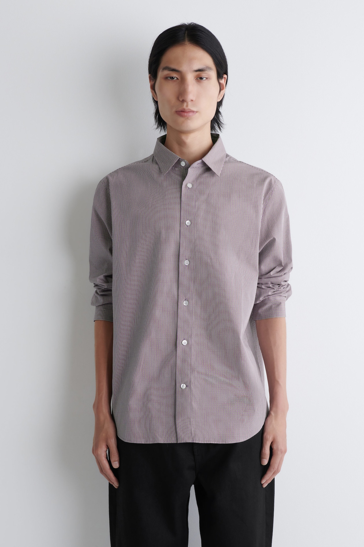 RELAXED CHECKED COTTON-POPLIN SHIRT - RED / BLUE / CHECKED | COS