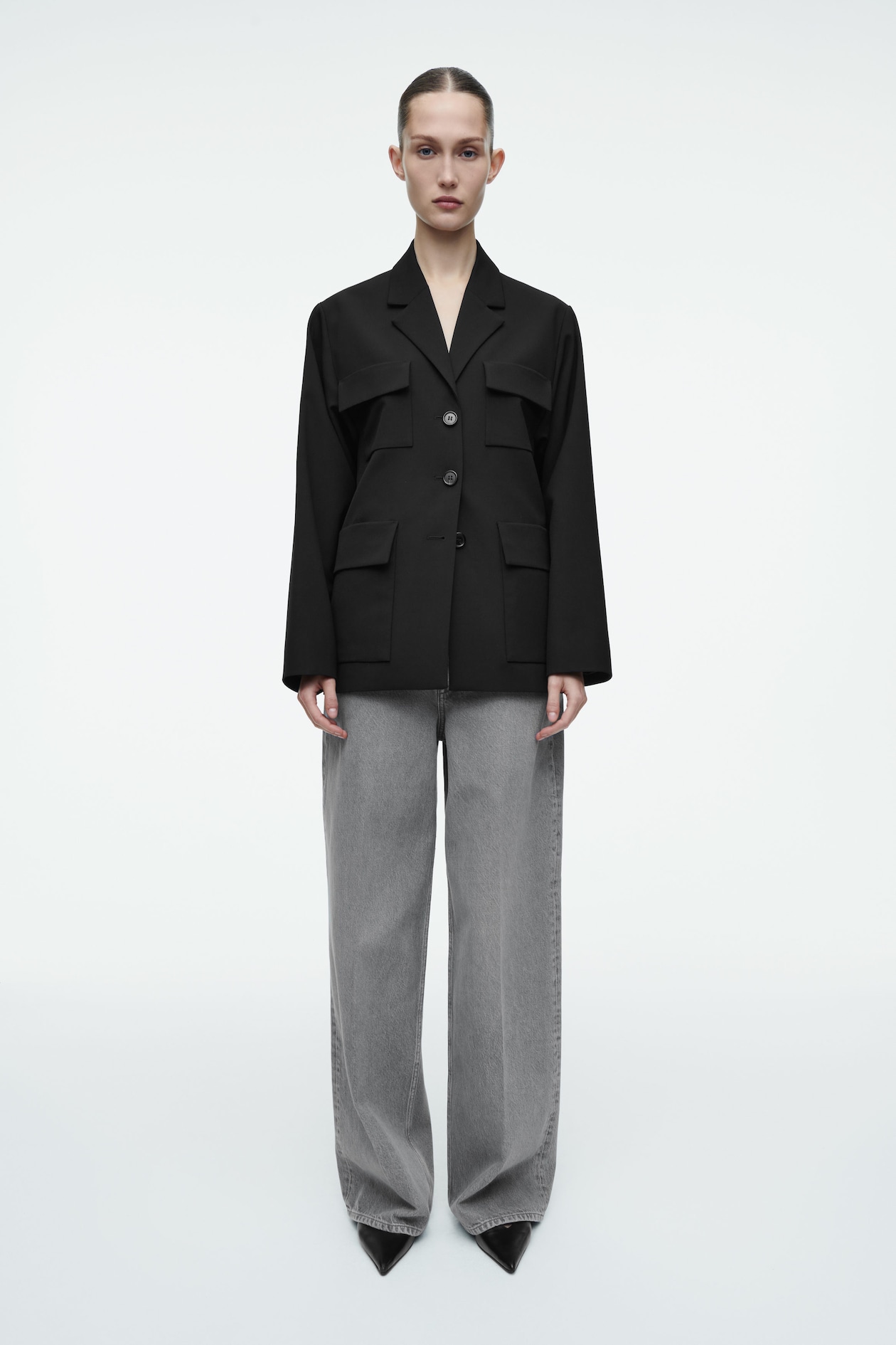 TIDE WIDE-LEG JEANS - GREY | COS