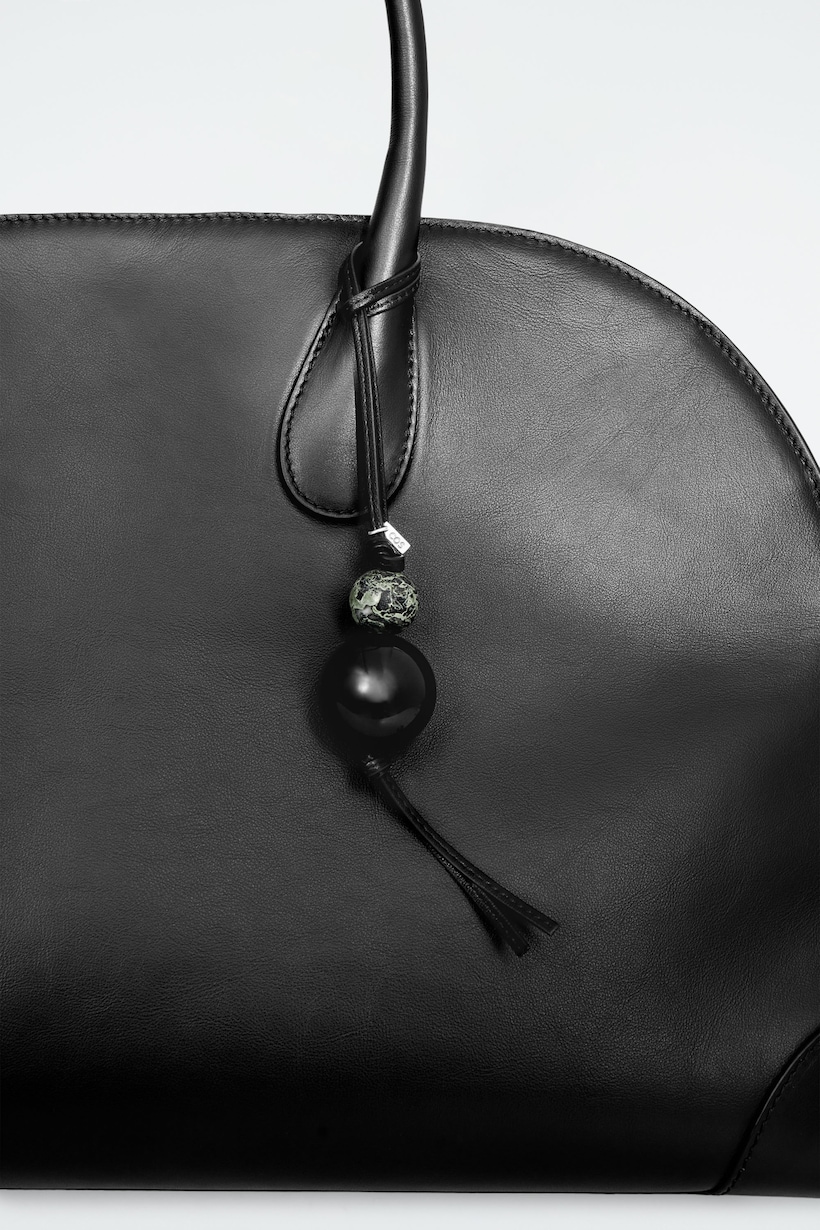 BEADED LEATHER BAG CHARM - BLACK | COS AU