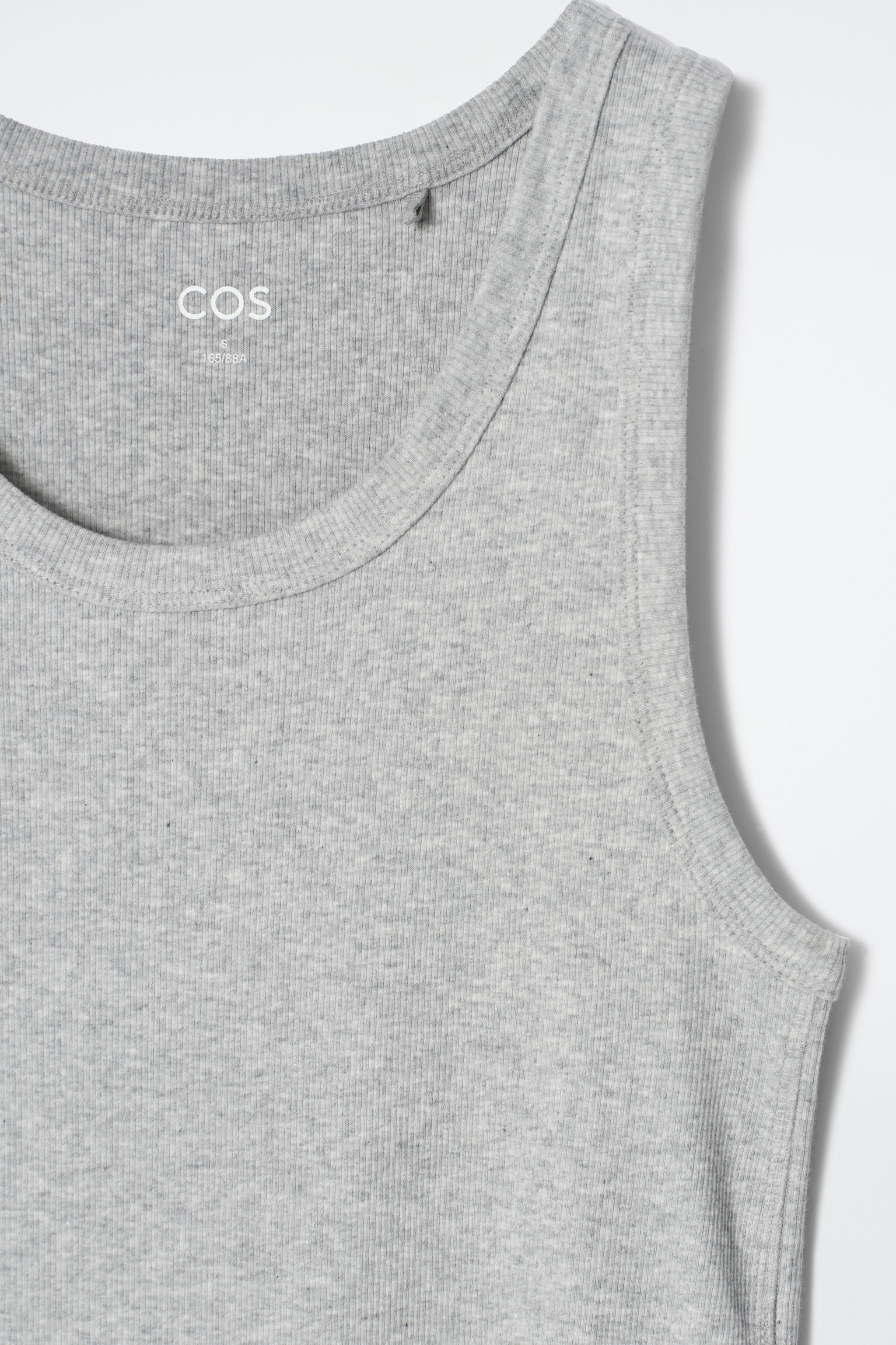 RIBBED TANK TOP - GRAY MÉLANGE | COS