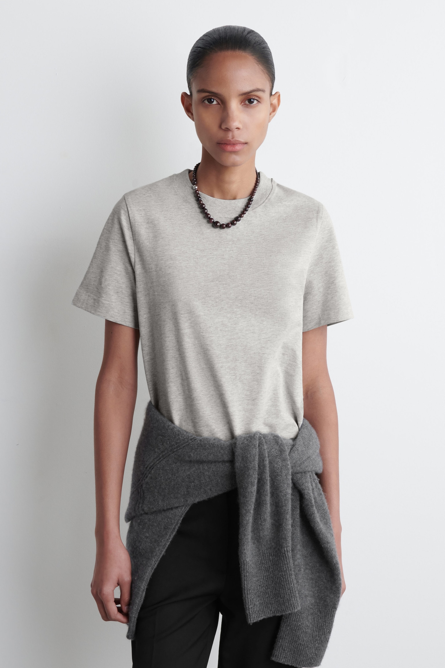 CLEAN CUT REGULAR T-SHIRT - GRAY MARL | COS