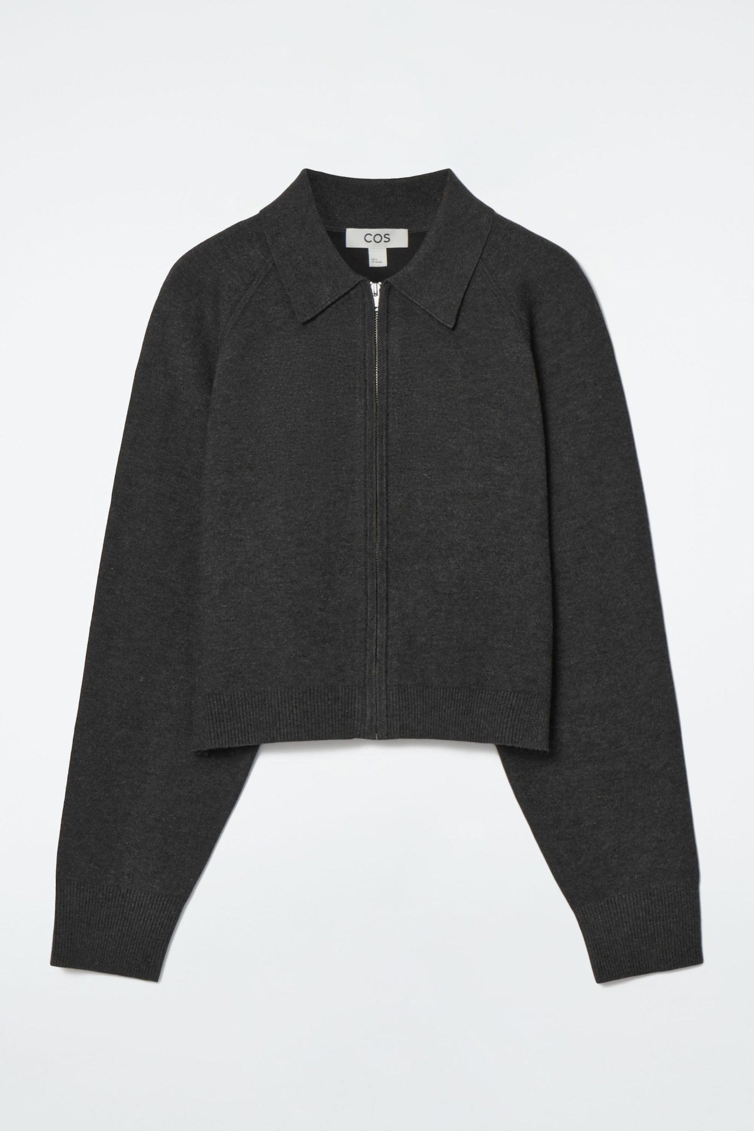 DOUBLE-FACED KNITTED JACKET - DARK GREY | COS