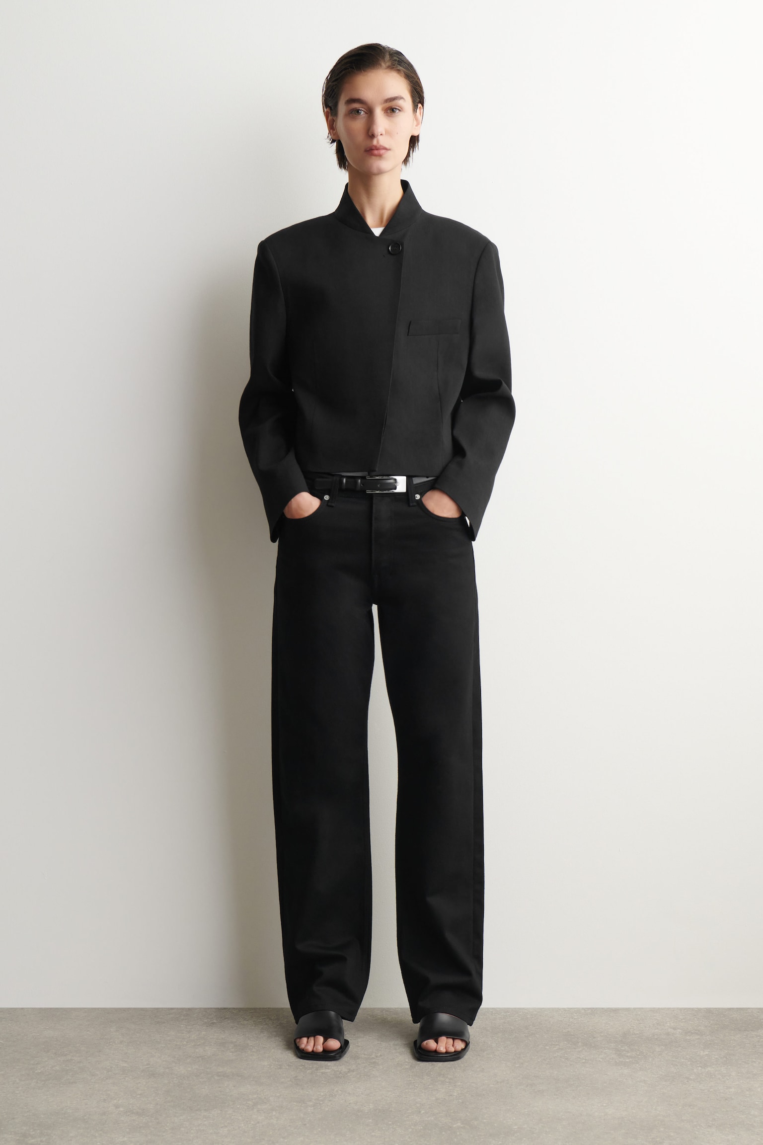 CHORD STRAIGHT-LEG JEANS - BLACK | COS US