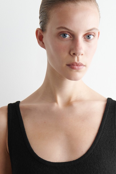 BOILED-WOOL A-LINE MINI DRESS - BLACK | COS GB