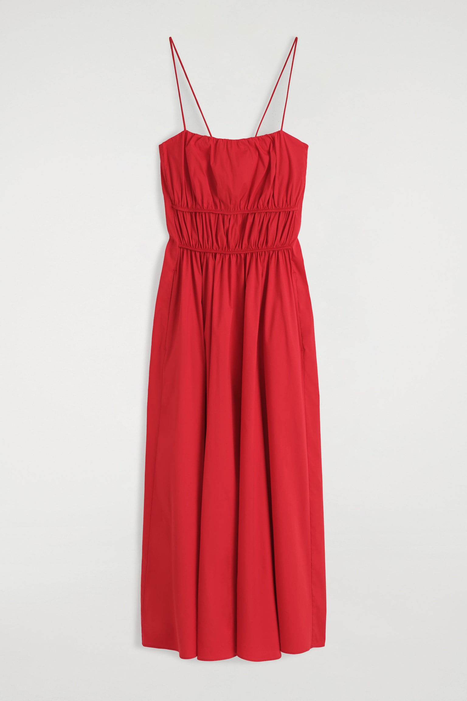 ABITO MIDI IN COTONE ARRICCIATO - ROSSO | COS