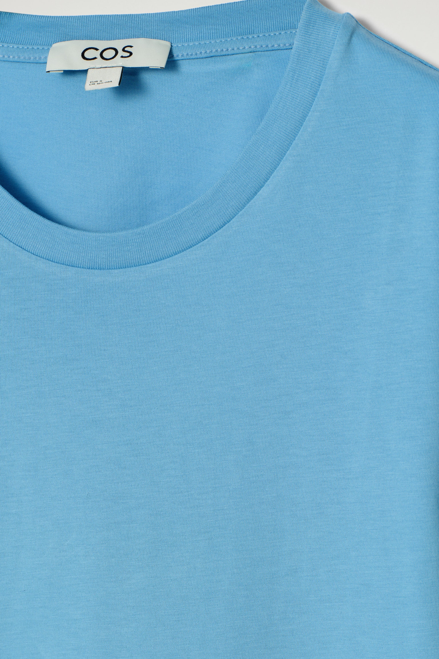 CREW-NECK COTTON T-SHIRT - LIGHT BLUE | COS