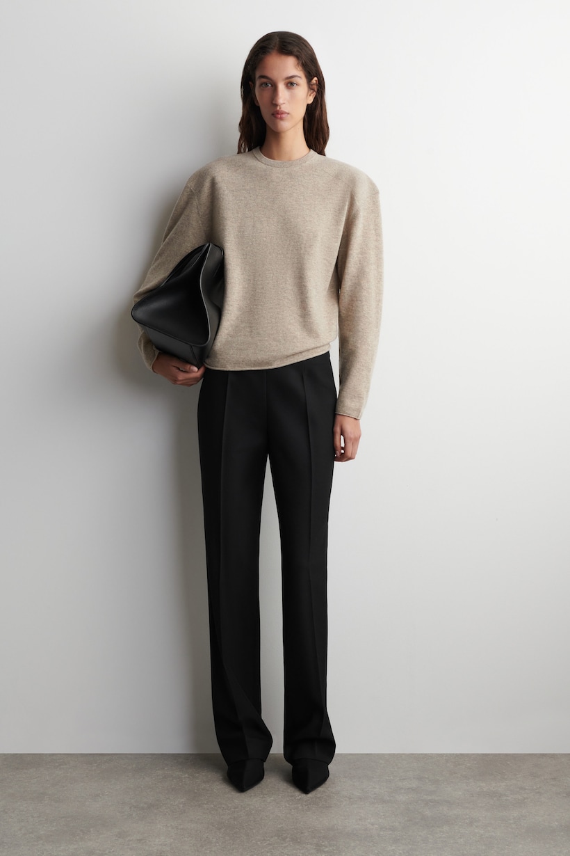 MERINO WOOL CREW-NECK SWEATER - BEIGE MÉLANGE | COS US