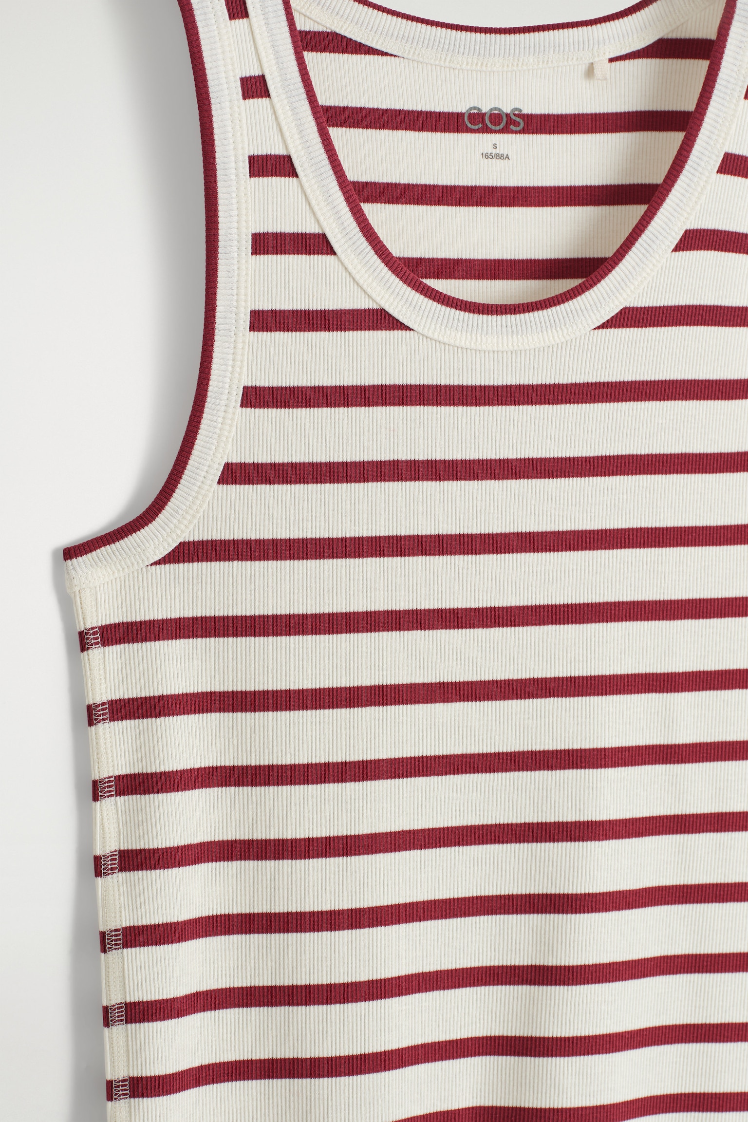 RIBBED TANK TOP - RED / WHITE / STRIPED | COS