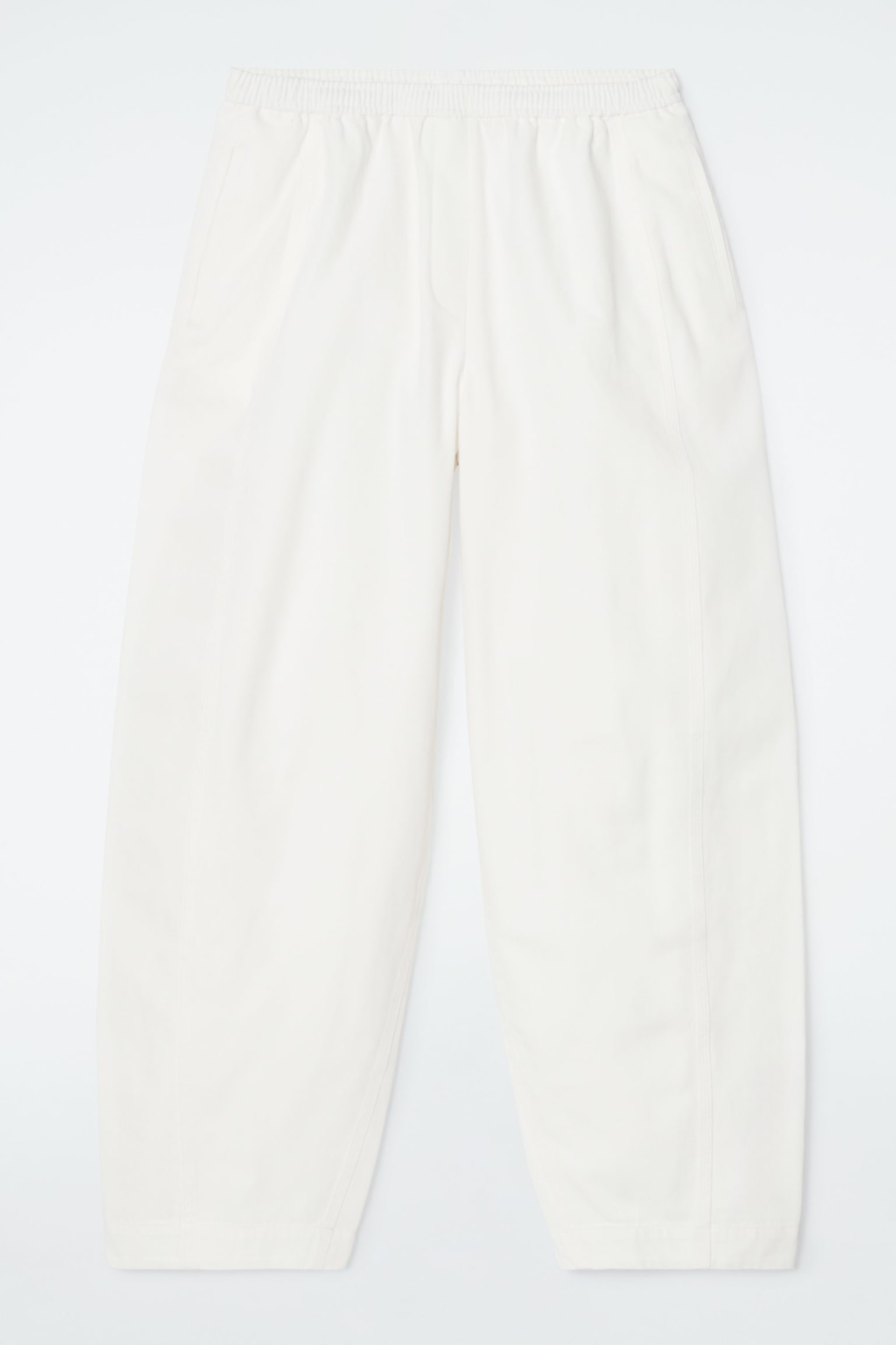 BARREL-LEG COTTON TROUSERS - WHITE | COS
