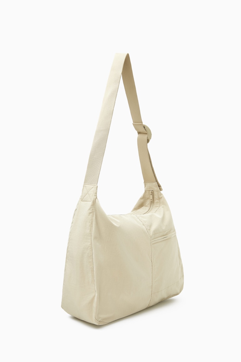 SLOUCHY NYLON MESSENGER BAG - BEIGE | COS AU