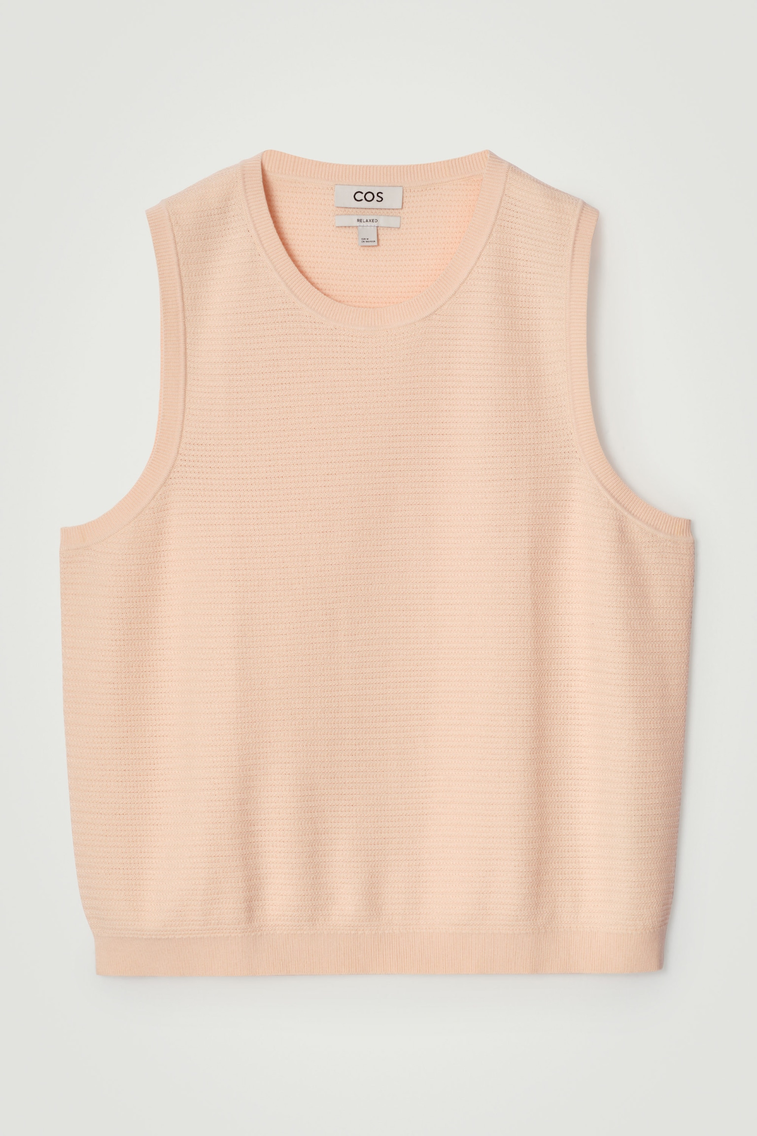 TEXTURED KNITTED COTTON TANK TOP - APRICOT | COS