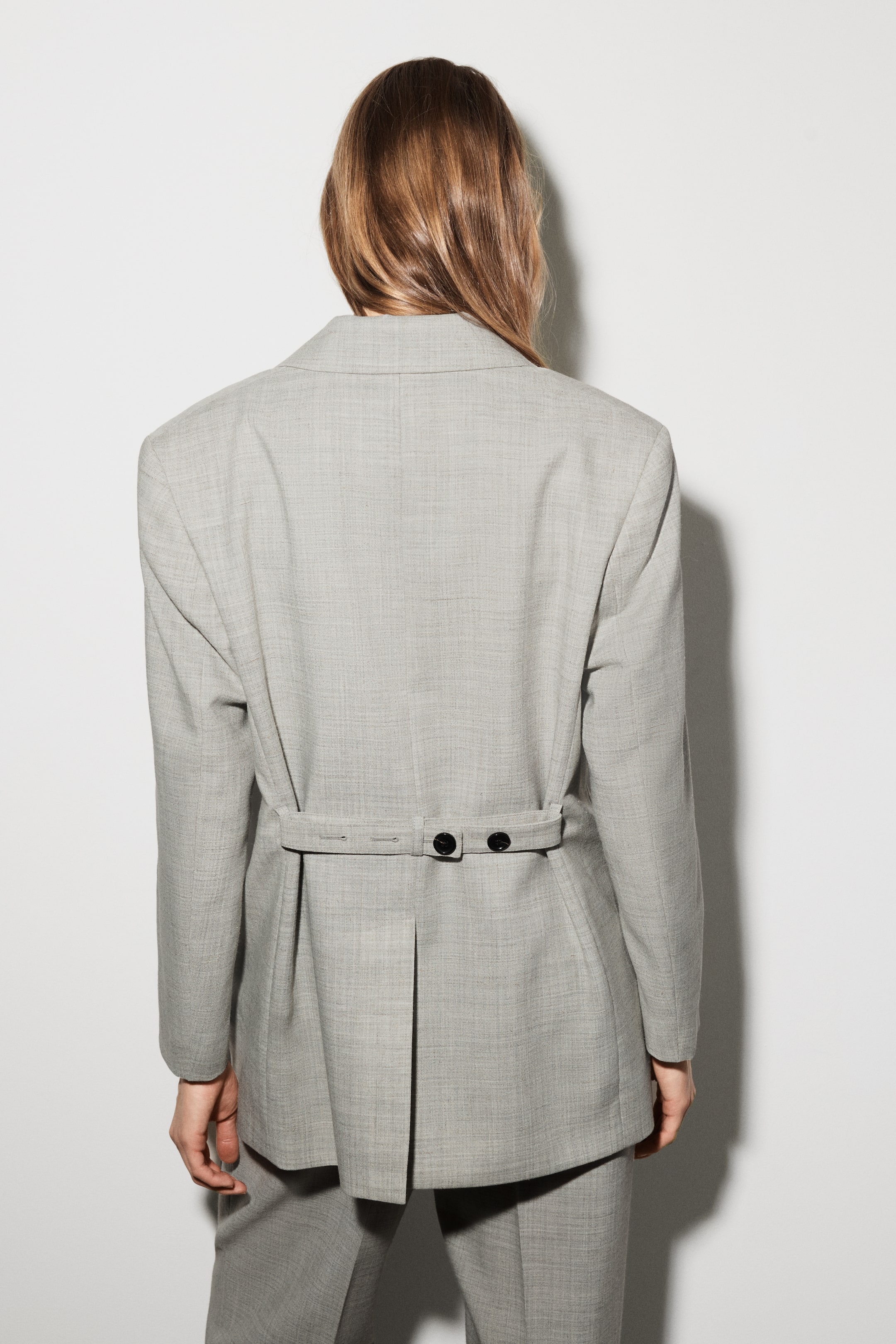 SACOU STRUCTURAT DIN AMESTEC DE LÂNĂ - TAUPE MÉLANGE - FEMEI | H&M RO