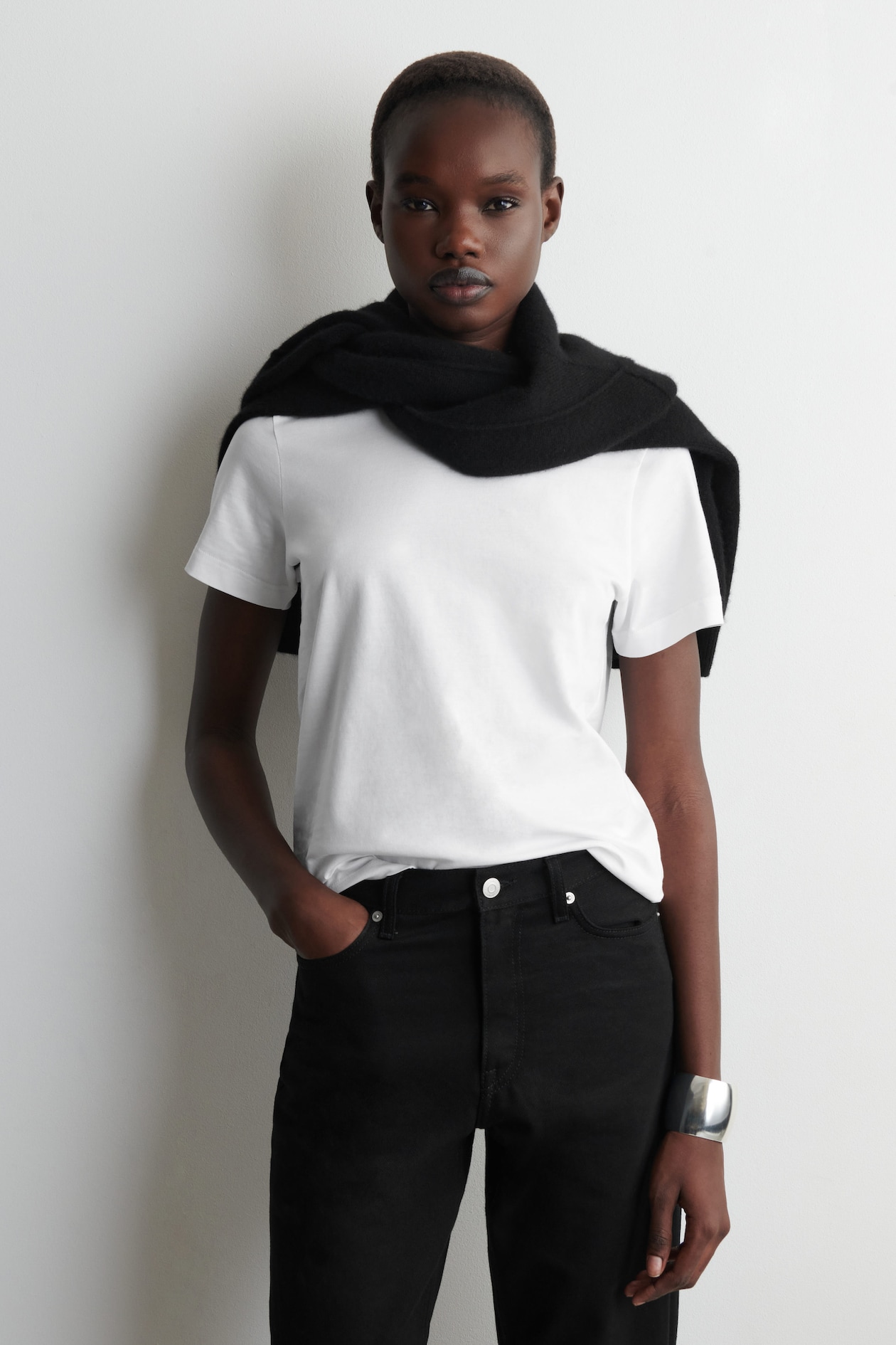 COTTON CREW-NECK T-SHIRT - WHITE | COS US
