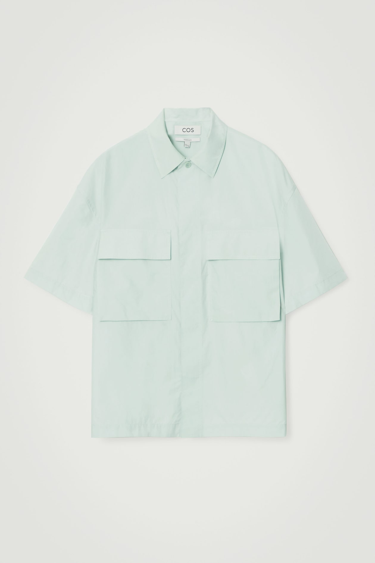 OVERSIZED SHORT-SLEEVED UTILITY SHIRT - MINT GREEN | COS