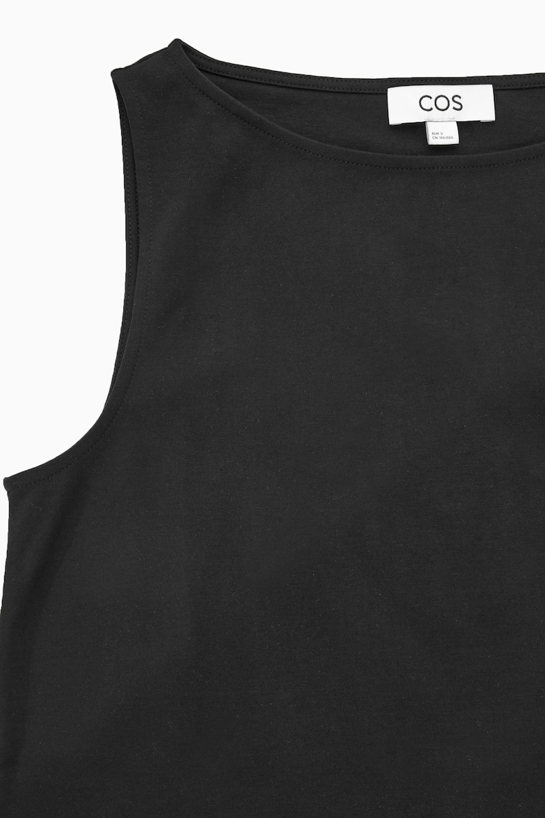 BOAT-NECK TANK TOP - BLACK | COS