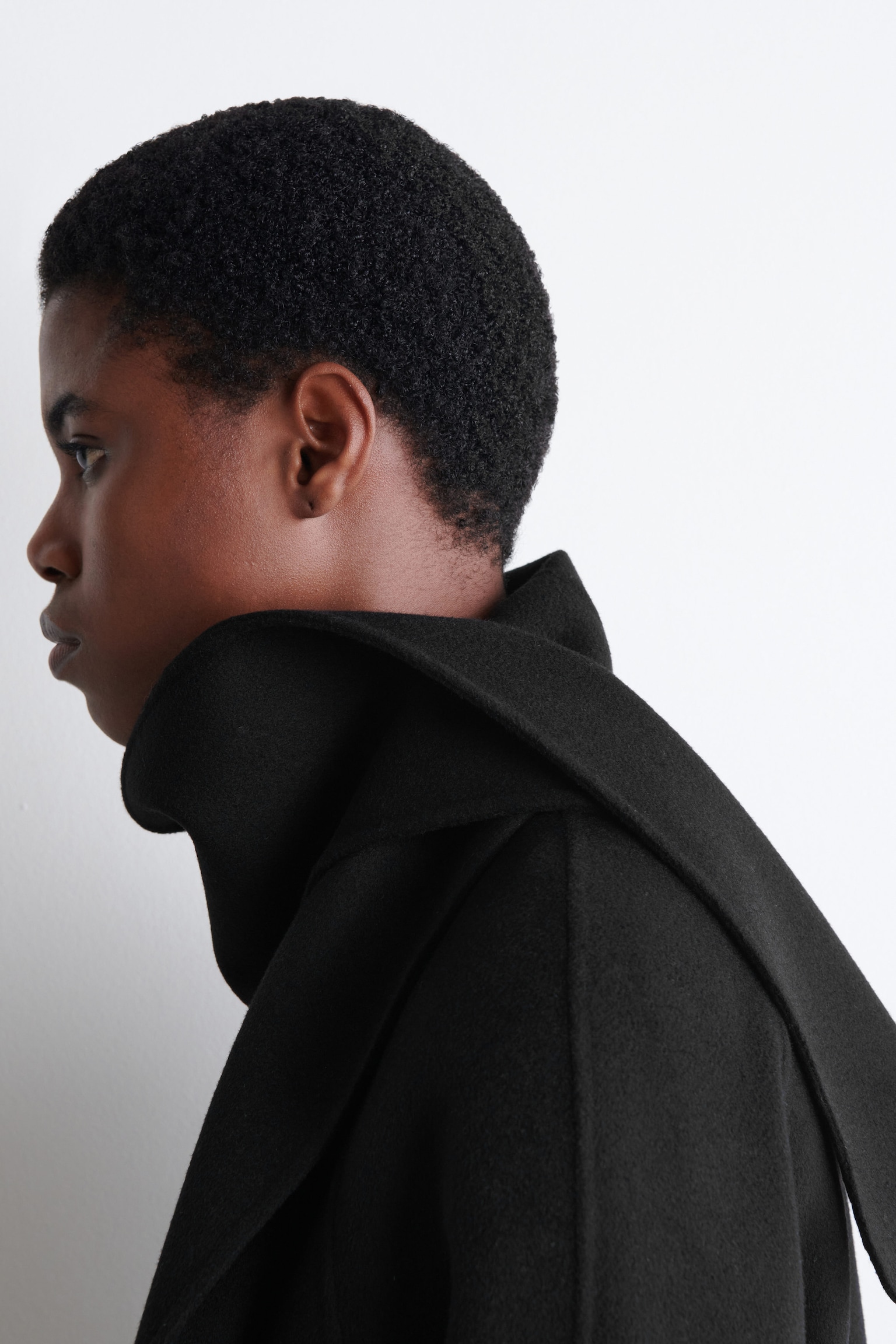 DOUBLE-FACED WOOL SCARF SHORT JACKET - BLACK | COS US